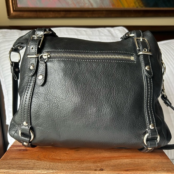 Coach | Bags | Coach Alexandra Black Pebbled Leather Shoulder Bag Or ...